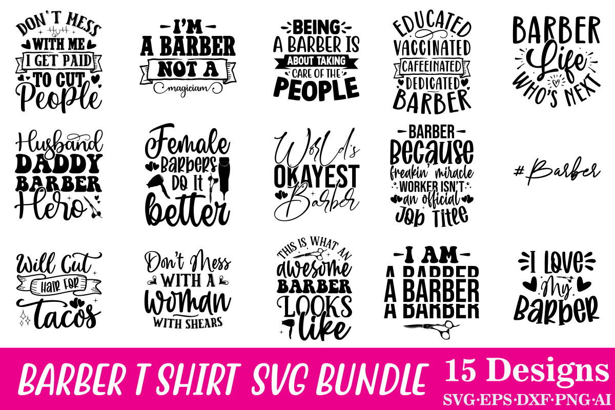 Barber SVG T-Shirt Designs Graphic by Teebusiness41 · Creative Fabrica