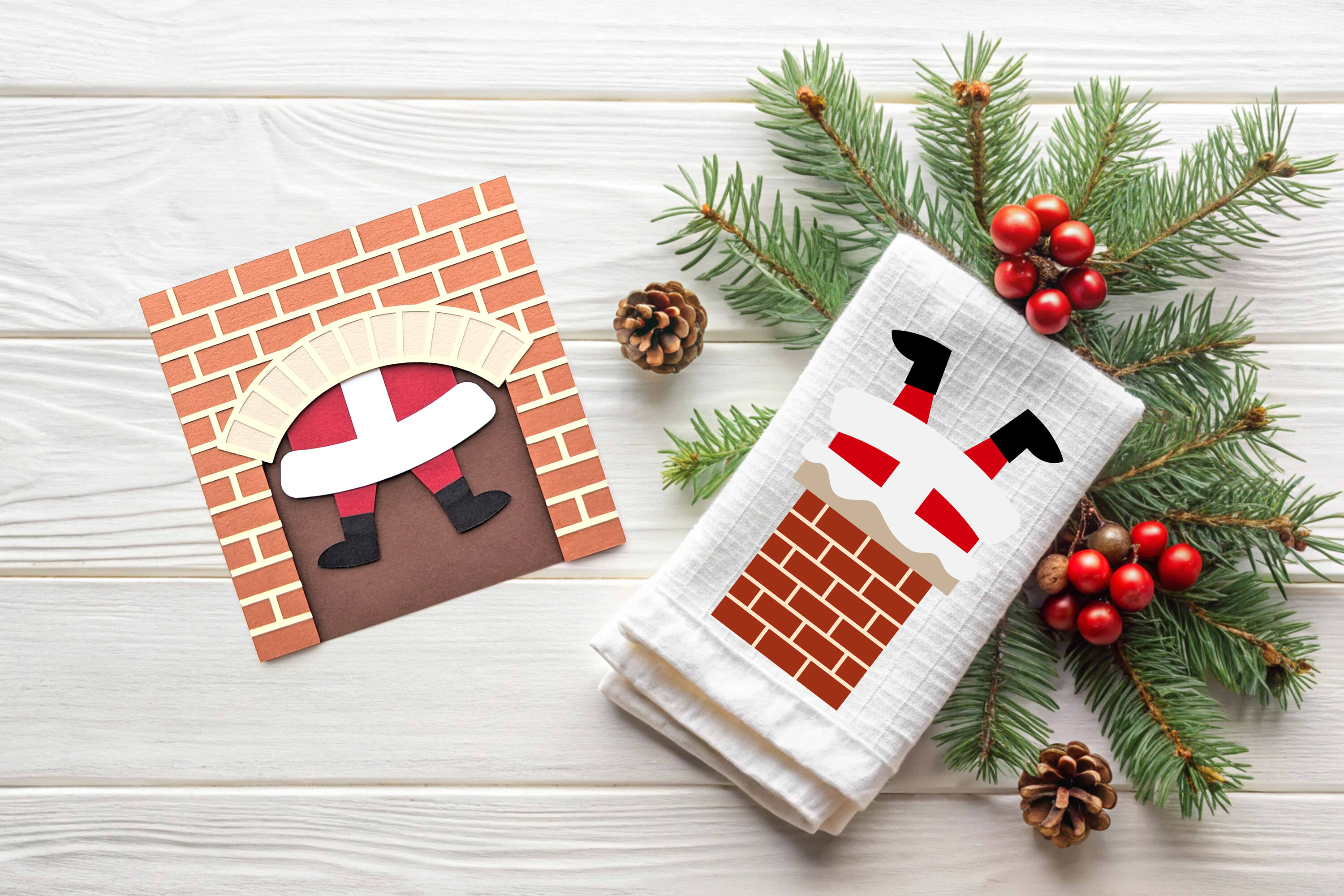 Santa Stuck in Chimney SVG File Duo Graphic by RisaRocksIt · Creative ...