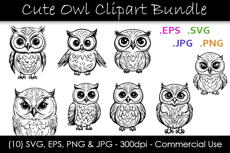 Cute Owl SVG Bundle - Owl Clipart Graphic by GJSArt · Creative Fabrica
