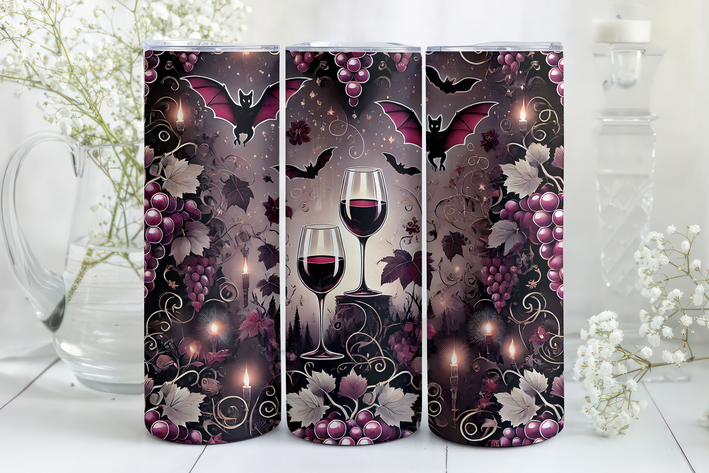 Grape Wine Sublimation Tumbler Wrap Graphic by DigitalCraftStore ...