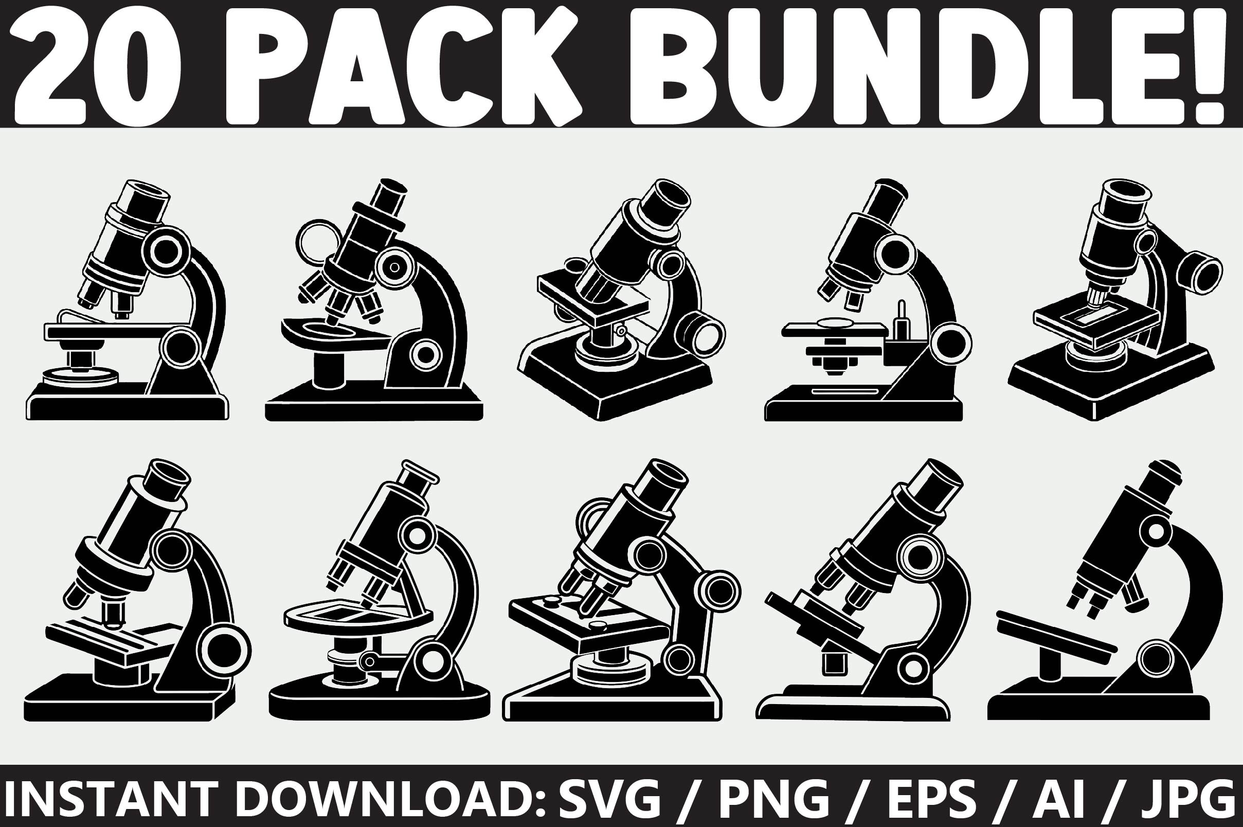 Microscope SVG Bundle Graphic by Al Bari · Creative Fabrica