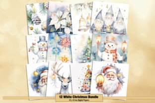 White Christmas Bundle Digital Papers Graphic by artisticwayco ...