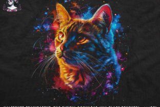 Cosmic Cat Galaxy Design for DTF, DTG, Graphic by Sue Opperman Designs ...