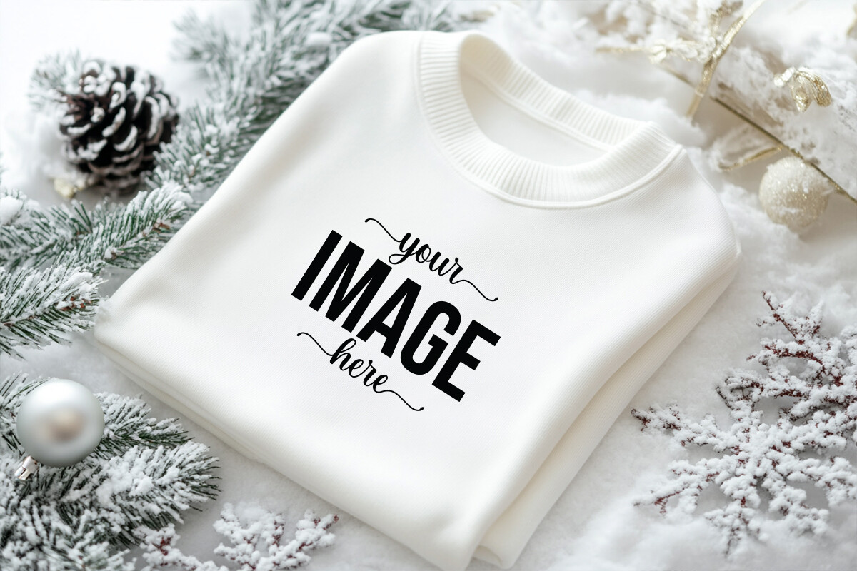 Folded White Sweatshirt Mockup Graphic by Shamiul · Creative Fabrica