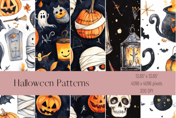 Haunting Halloween Seamless Patterns Graphic by BaobabCreativeStudio ...