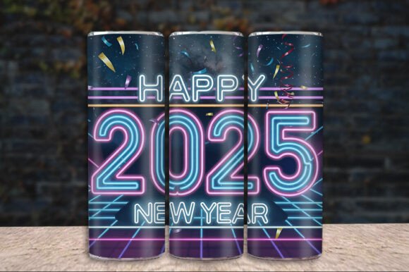 Neon Happy New Year 2025 Sublimation Graphic by TeeBundle · Creative ...
