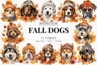 Fall Dogs Clipart, Fall PNG Graphic by Christine Fleury · Creative Fabrica