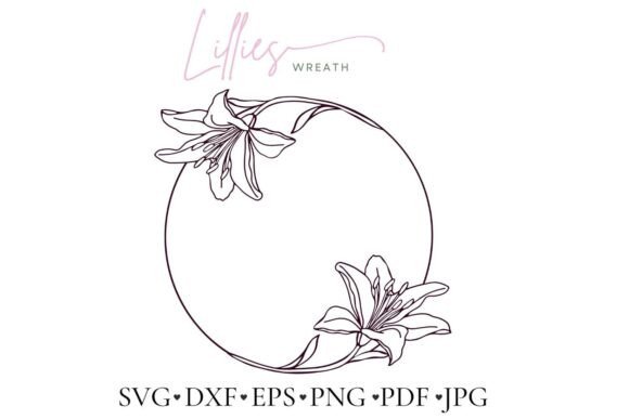 Lilly Flower Frame Svg File for Cut Graphic by Lara Art · Creative Fabrica