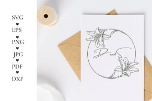 Lilly Flower Frame Svg File for Cut Graphic by Lara Art · Creative Fabrica