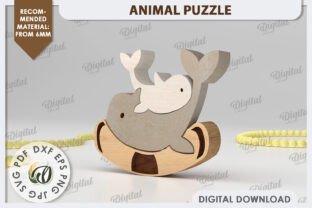 Whales Puzzle Laser Cut. Animal Laser · Creative Fabrica