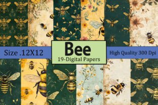 Bee Digital Paper Bundle Graphic by SVG Print design · Creative Fabrica