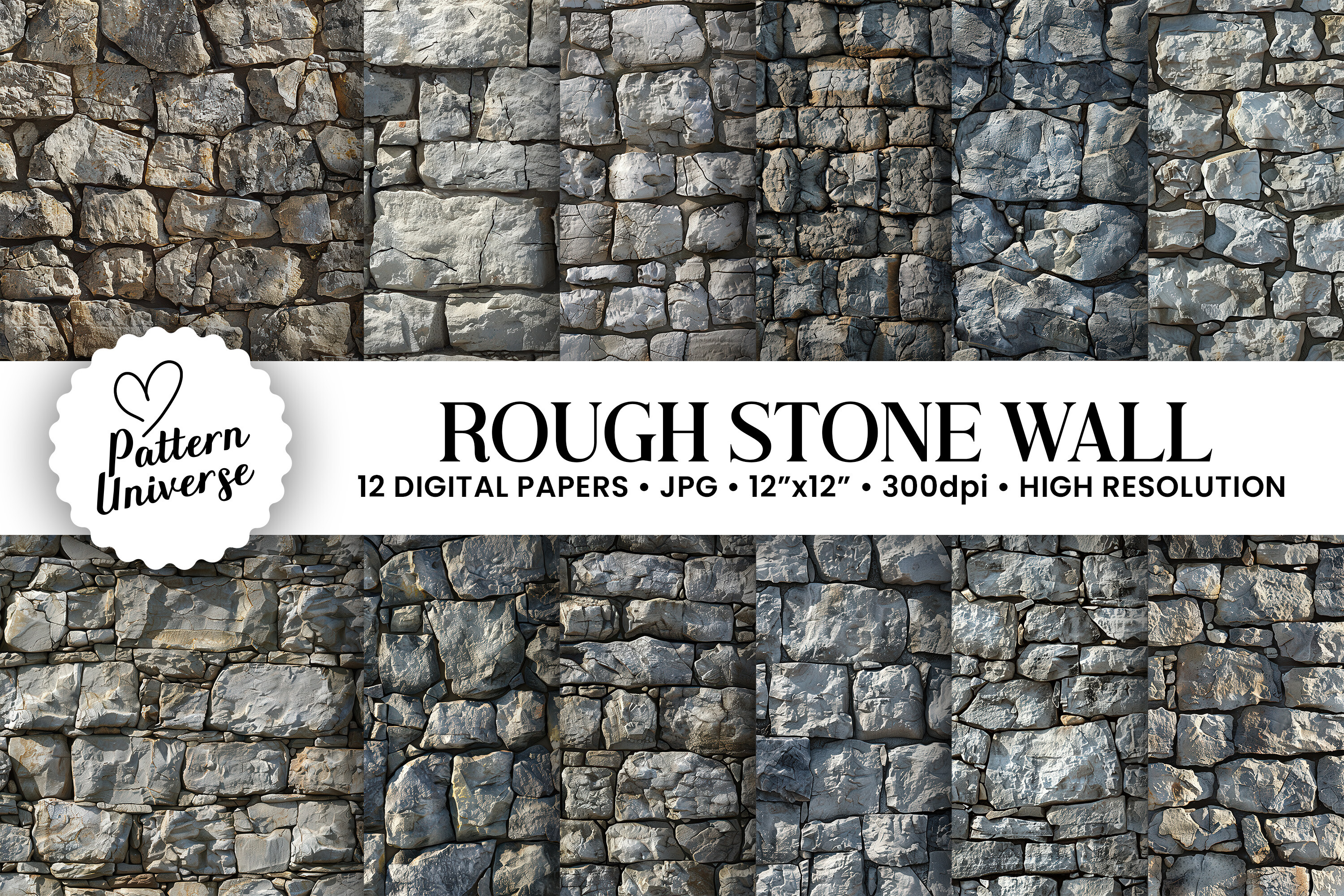 Rough Stone Background Digital Papers Graphic by Pattern Universe ...