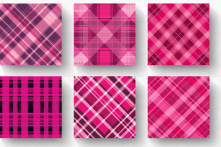 Hot Pink Plaid Digital Paper Backgrounds Graphic by CraftyCakes ...