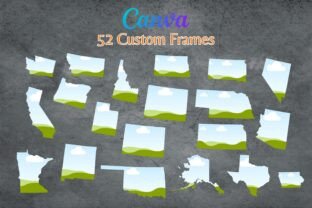 Canva Frame of 50 USA States + 2 US Maps Graphic by Adalin Digital ...