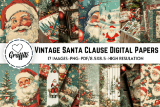 Vintage Santa Clause Digital Papers Graphic by Craft Heaven · Creative ...