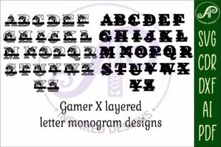 Gamer X Monogram Letter Bundle Name Sign · Creative Fabrica