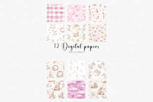 Baby Girl Motif Digital Papers Graphic by Clip Craft Emporium ...