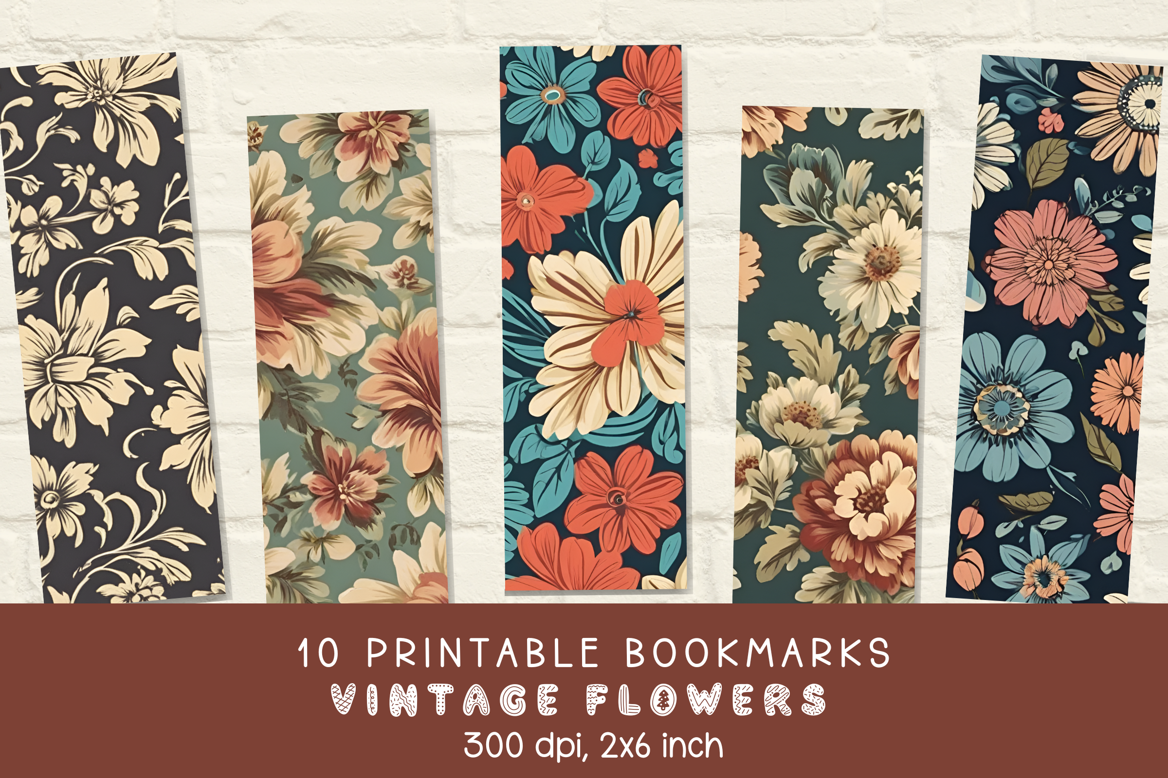 Flower Pattern Printable Bookmarks Pack Graphic by The ArtWorld Studio ...