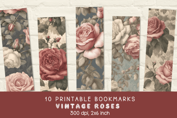 Roses Printable Bookmarks Pack Graphic by The ArtWorld Studio ...