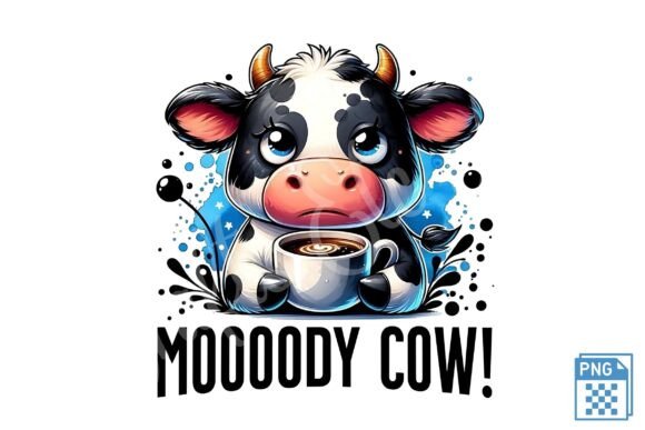 Moody Cow Clipart PNG Graphic by Crafts Etc Art · Creative Fabrica