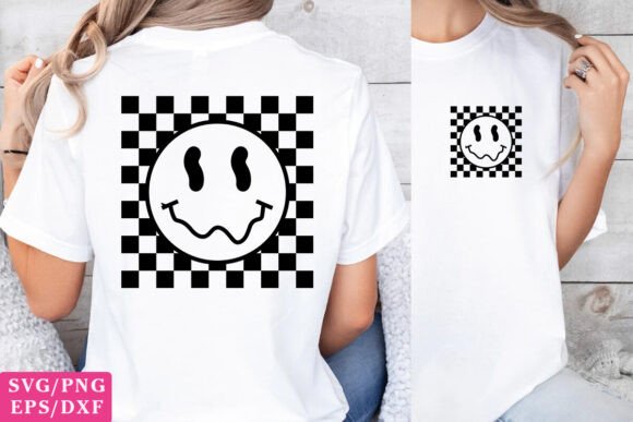 Retro Checkered Smile Face PNG, SVG Graphic by Atelier Design ...