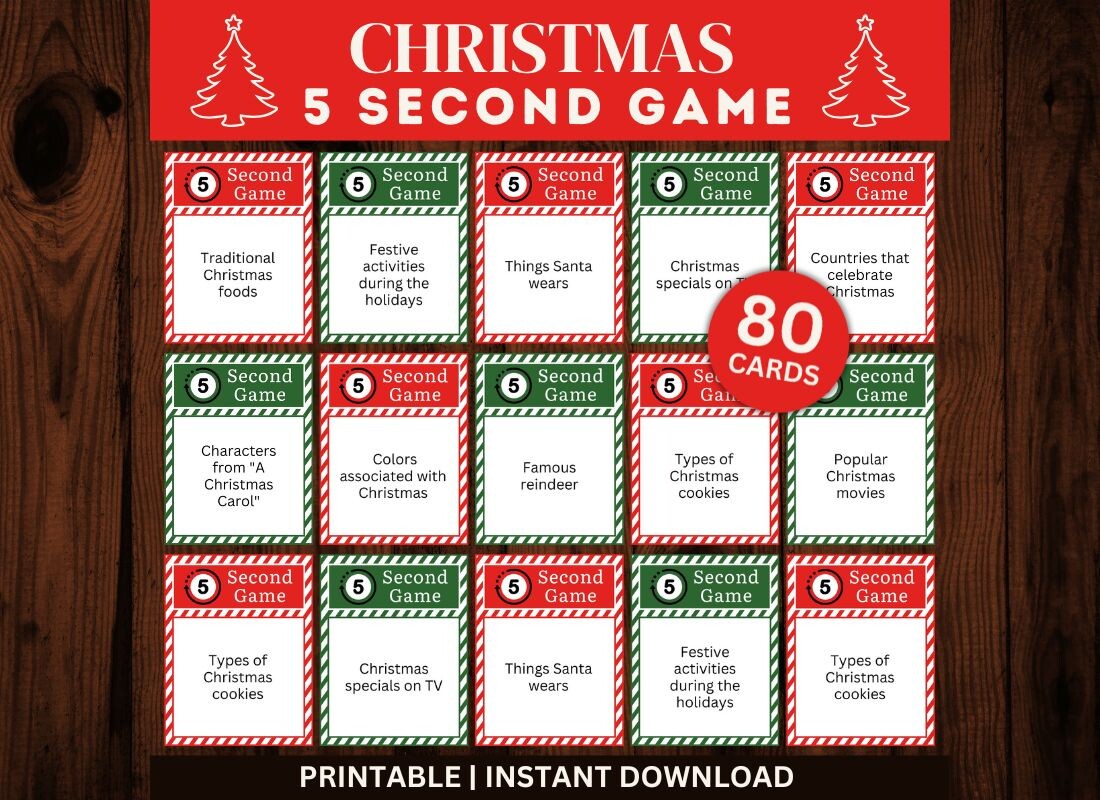 Christmas 5 Second Party Game PDF. Graphic by regalcreds · Creative Fabrica