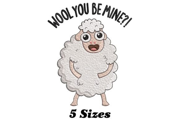 Wool You Be Mine Funny Sheep · Creative Fabrica