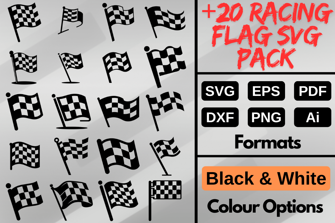 Racing Flag SVG Bundle Pack, Checkered Graphic by Artful Assetsy ...