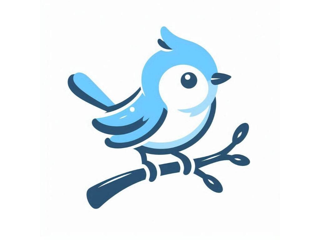 🐦 Small Bird Perched on a Branch, in Li Illustration par LINEART3 ...