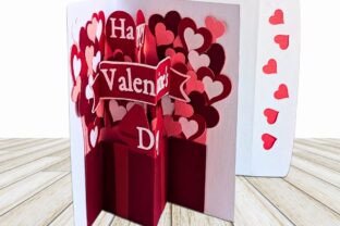 Valentine Hearts Pop Up Card · Creative Fabrica