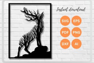 Deer Wall Art Laser Cut File SVG DFX PN · Creative Fabrica