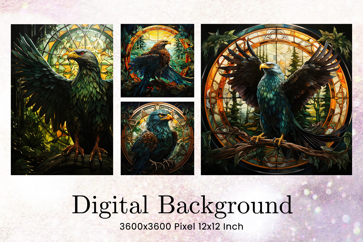 Eagle Stained Glass Background Graphic by sistadesign29 · Creative Fabrica