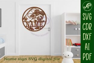 Bass Fishing Name Sign Svg Laser Cut · Creative Fabrica