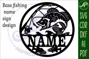 Bass Fishing Name Sign Svg Laser Cut · Creative Fabrica