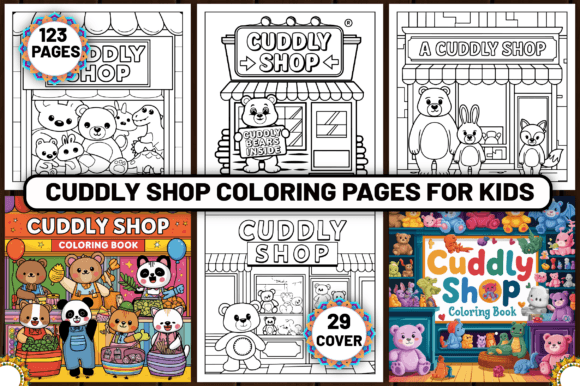 123 Cuddly Shop Coloring Pages for Kids Graphic by Art & CoLor ...