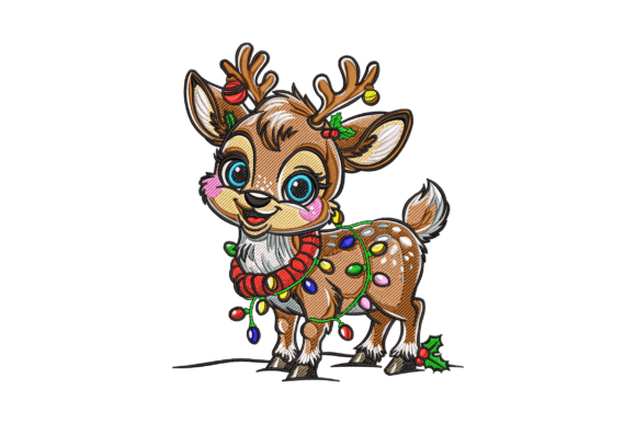 338 Reindeer Embroidery Designs & Graphics