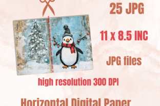 Christmas Penguin Junk Journal Paper Graphic by giraffecreativestudio ...