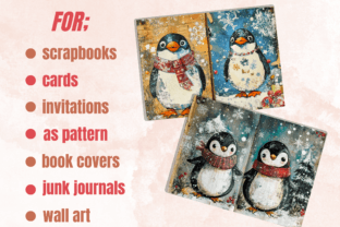 Christmas Penguin Junk Journal Paper Graphic by giraffecreativestudio ...