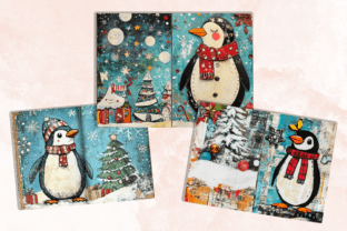 Christmas Penguin Junk Journal Paper Graphic by giraffecreativestudio ...