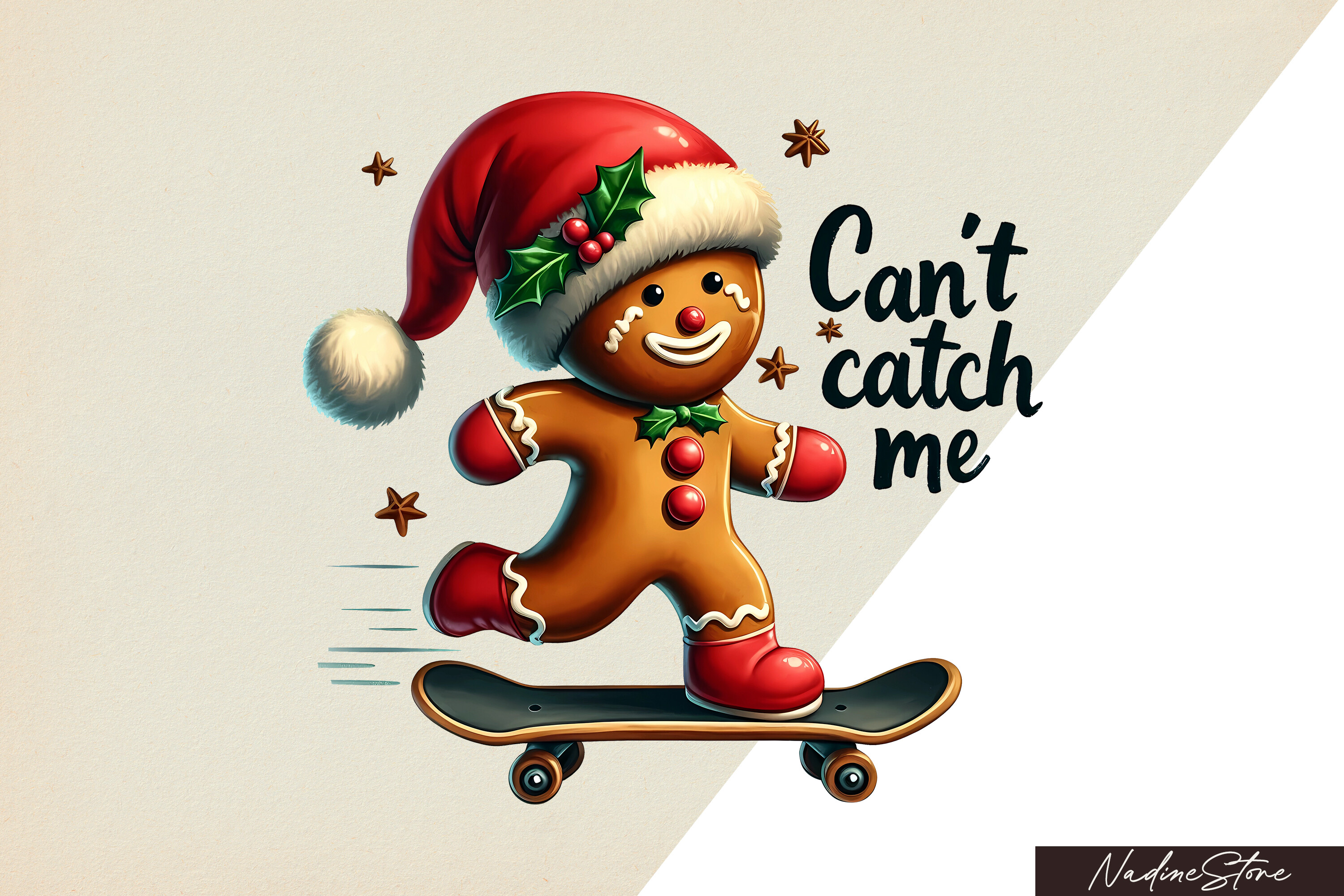 Can't Catch Me Gingerbread Man Png. Graphic by NadineStore · Creative ...