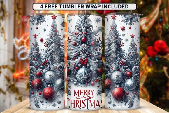 Merry Christmas Tumbler Wrap Sublimation Graphic by DigitalCraftStore ...