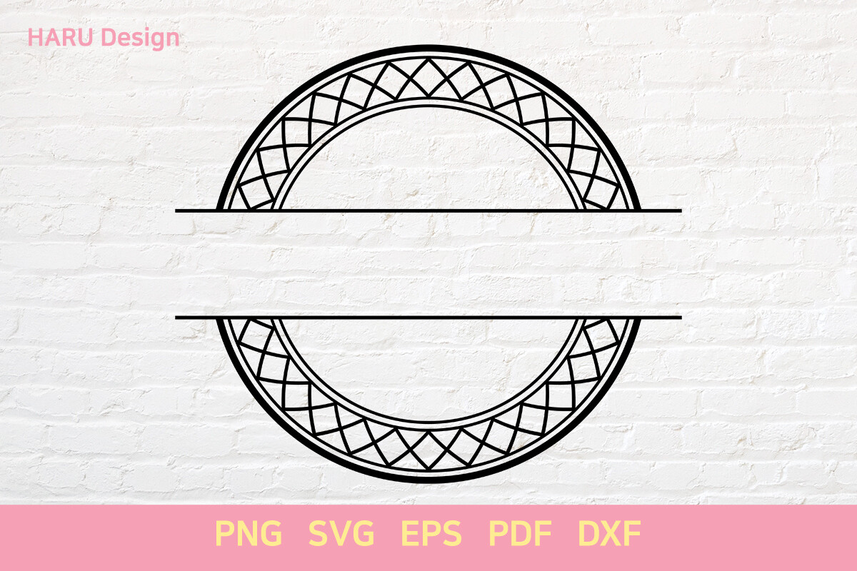 Split Circle Monogram Graphic by HARUdesign · Creative Fabrica