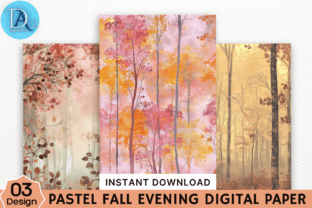 Pastel Fall Forest Digital Paper Graphic by Digital_Art12 · Creative ...