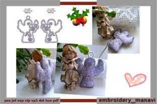 In the Hoop Christmas Ornament Angel · Creative Fabrica