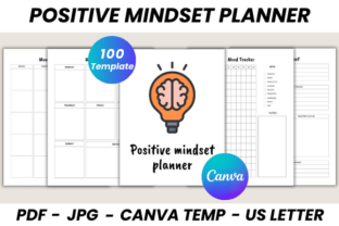 Positive Mindset Planner Canva Template Graphic by DIGITAL PRINT BOX ...