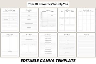 Positive Mindset Planner Canva Template Graphic by DIGITAL PRINT BOX ...