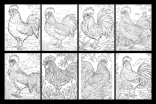 Rooster Coloring Pages for Adults Graphic by Craftking · Creative Fabrica