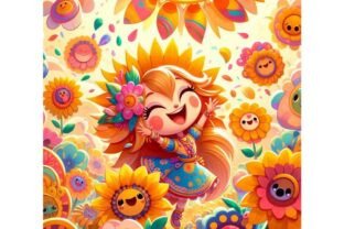 🌻 Acrylic Art of Vibrant Happiness Illustration par clipartguru ...