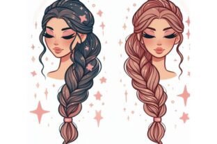 🌟 Minimalist Beauty, Long Braid Grafik Von clipartguru · Creative Fabrica