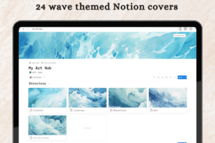 Blue Wave Themed Notion Covers Graphic by Petit Creation Lab · Creative ...